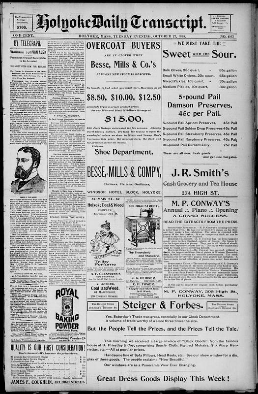 The Holyoke Daily Transcript. October 22, 1895 - Digital Commonwealth