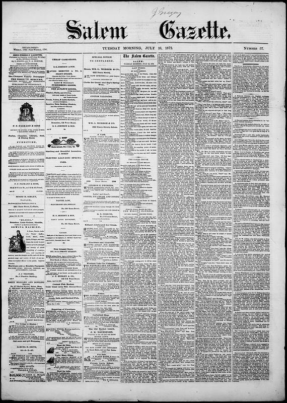 The Salem Gazette. July 16, 1872 - Digital Commonwealth