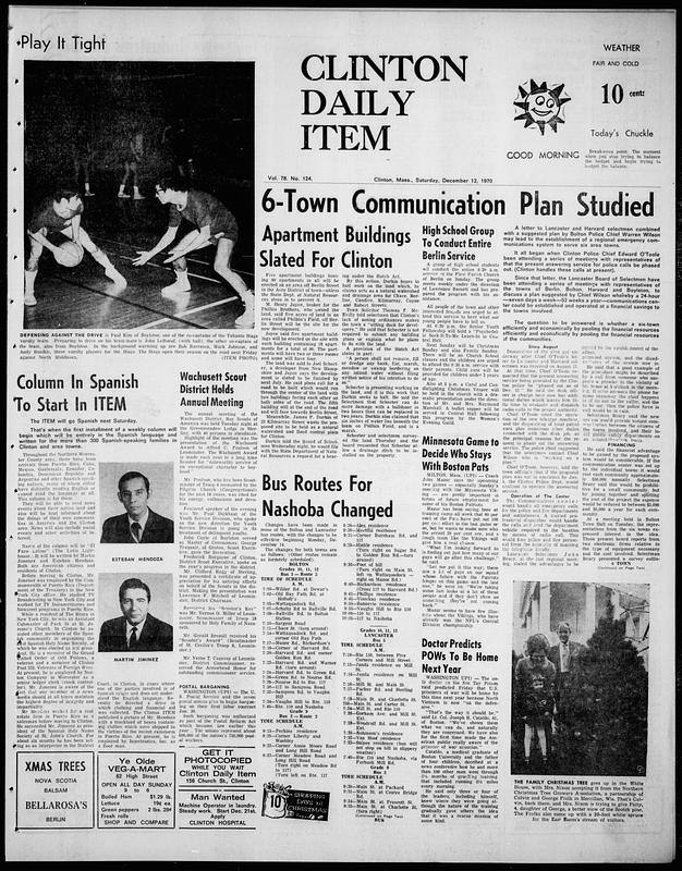Clinton Daily Item. December 12, 1970 - Digital Commonwealth