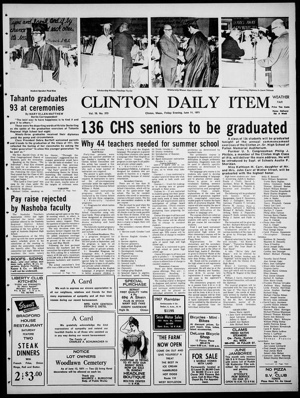 Clinton Daily Item. June 11, 1971 - Digital Commonwealth