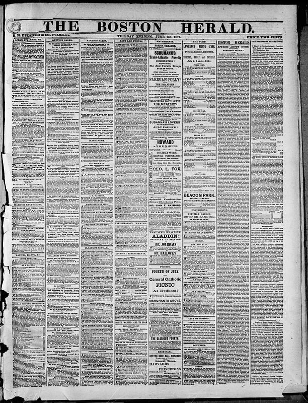 The Boston Herald. June 30, 1874 - Digital Commonwealth