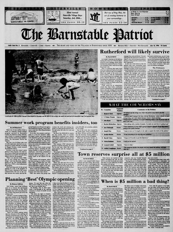Barnstable Patriot. July 18, 1996 - Digital Commonwealth