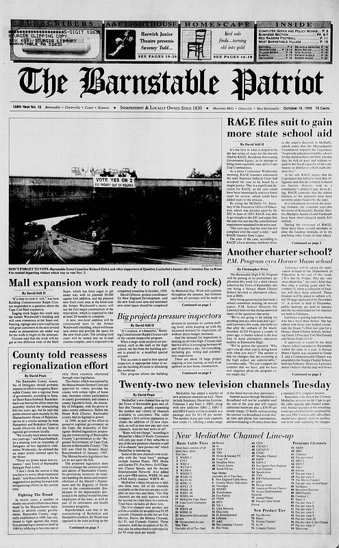Barnstable Patriot. October 15, 1998 - Digital Commonwealth