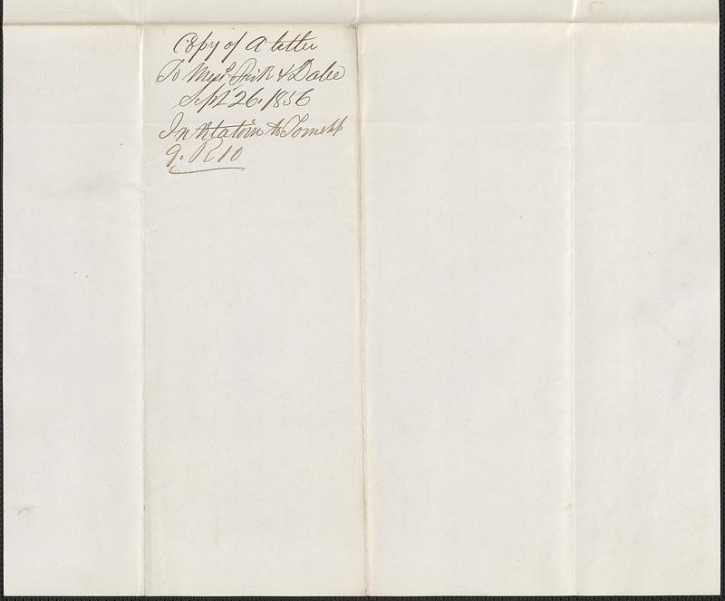 W. A. Harrington to Fisk and Dale, 26 September 1856 - Digital Commonwealth