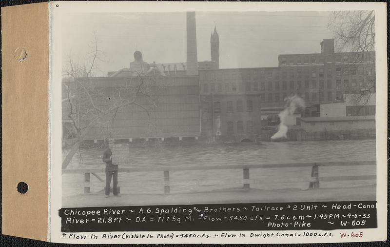 Chicopee River, A.G. Spalding and Brothers, tailrace #2 Unit, head ...