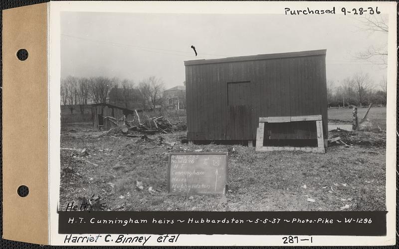 Hetty S. Cunningham Heirs, Harriet C. Binney et al, sheds, Hubbardston ...
