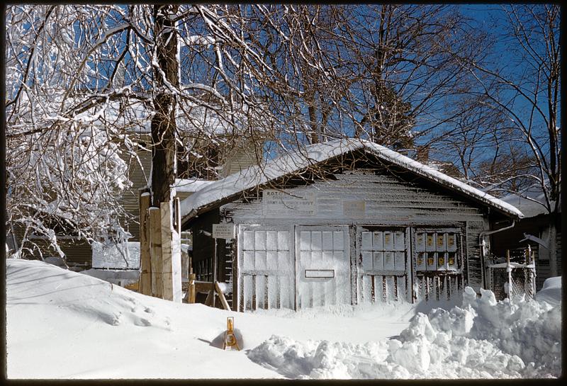 Building at Harvard University covered in snow - Digital Commonwealth