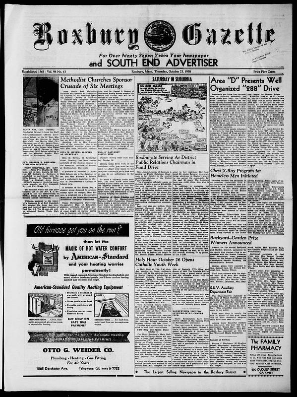 Roxbury Gazette and South End Advertiser. October 23, 1958 - Digital ...