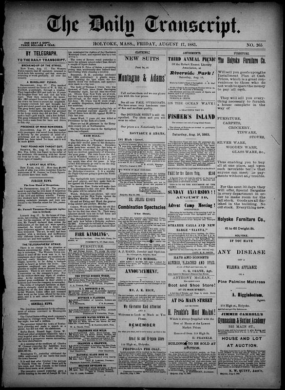 The Daily Transcript. August 17, 1883 - Digital Commonwealth