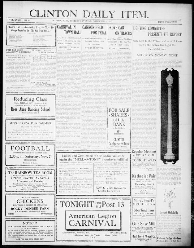 Clinton Daily Item. November 05, 1925 - Digital Commonwealth