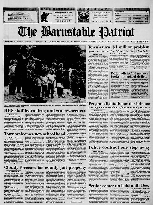 Barnstable Patriot. October 10, 1996 - Digital Commonwealth