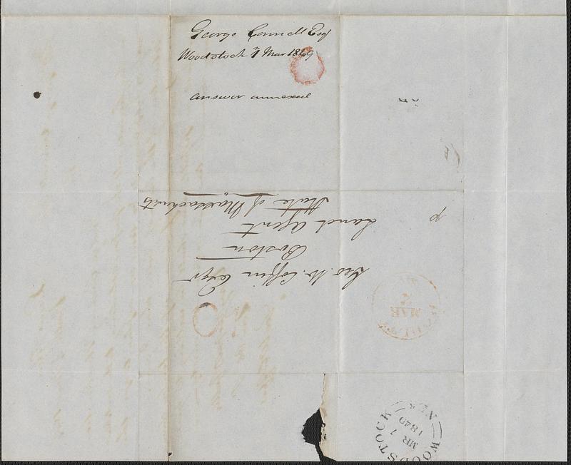 George Connell to George Coffin, 1 March 1849 - Digital Commonwealth