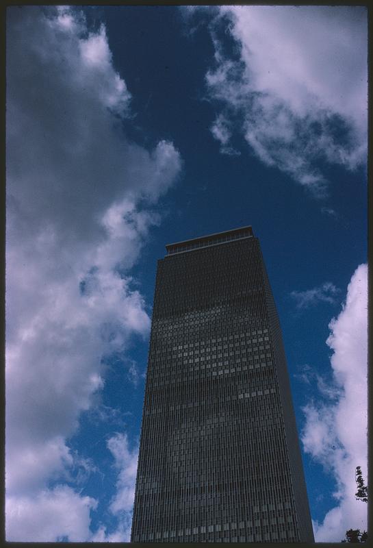 View of Prudential Tower from below, Boston - Digital Commonwealth