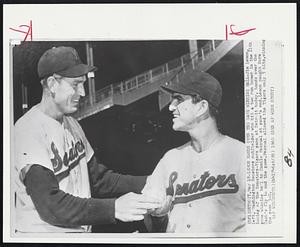 Lemon Hands Over the Game Winning Ball - Jim Lemon, left, Washington ...