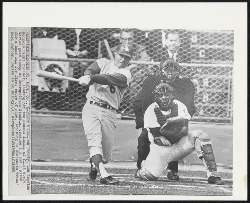 Minneapolis - St. Paul - First Blood - Ron Fairly, Los Angeles Dodgers ...