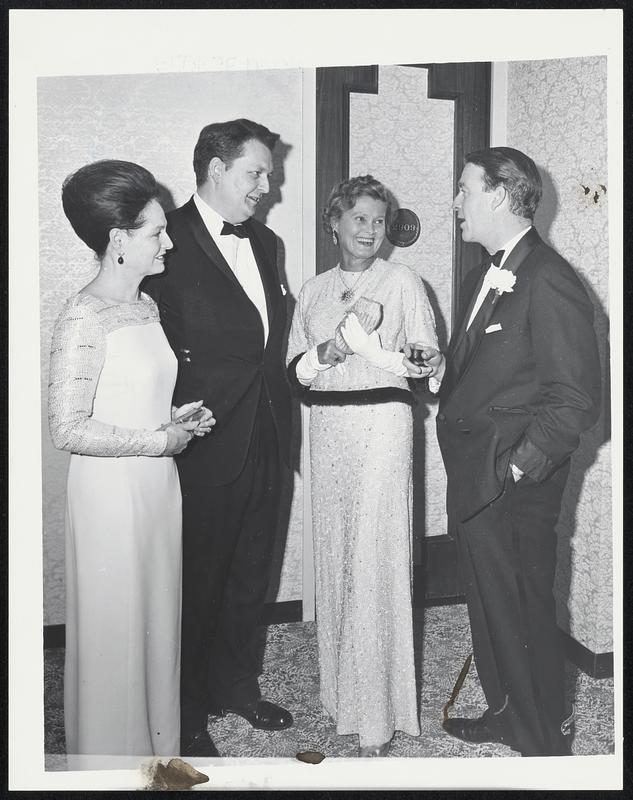L to R. Mr. & Mrs. Cleveland Amory, left. Mrs. Joy Adamson, author of ...