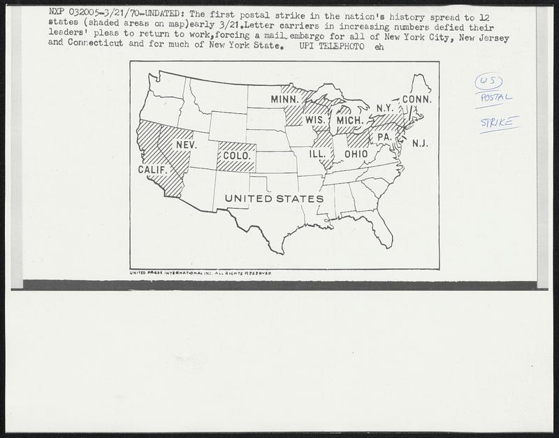 The first postal strike in the nation's history spread to 12 states ...