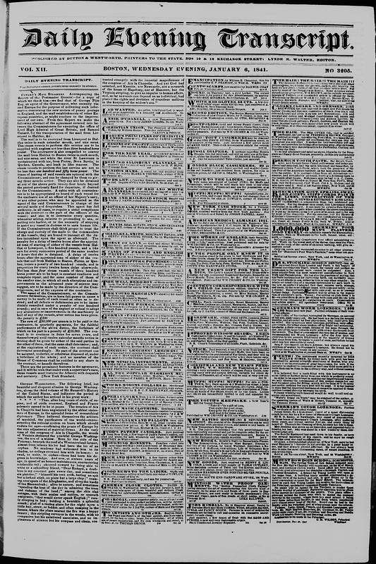 Daily Evening Transcript. January 06, 1841 - Digital Commonwealth