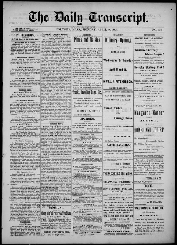 The Daily Transcript. April 09, 1883 - Digital Commonwealth