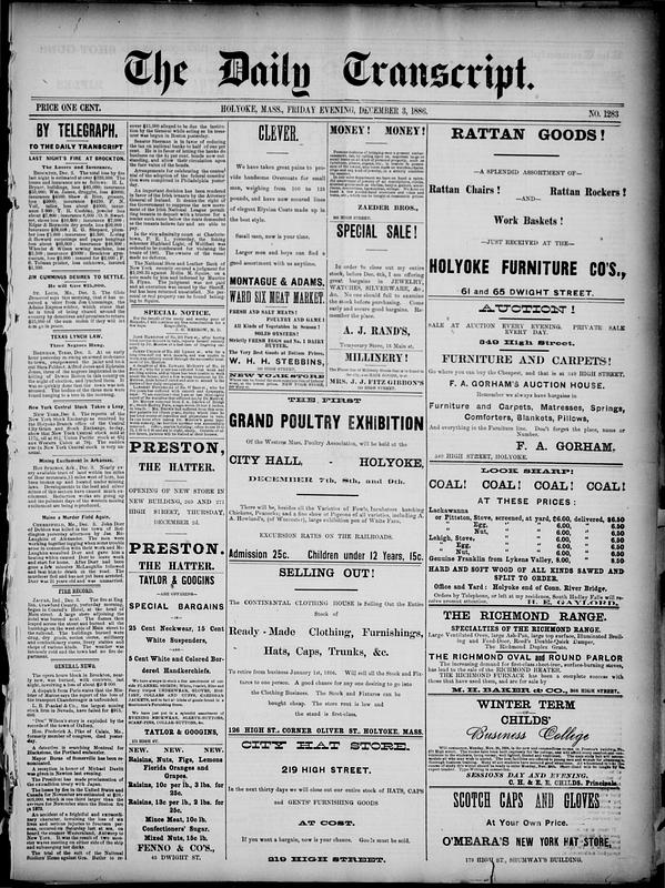 The Daily Transcript. December 03, 1886 - Digital Commonwealth