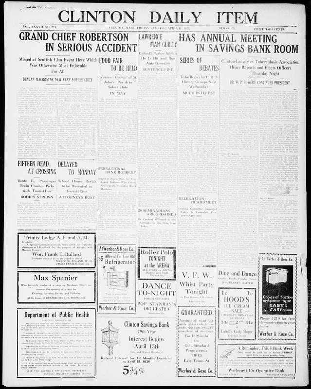 Clinton Daily Item. April 11, 1930 - Digital Commonwealth