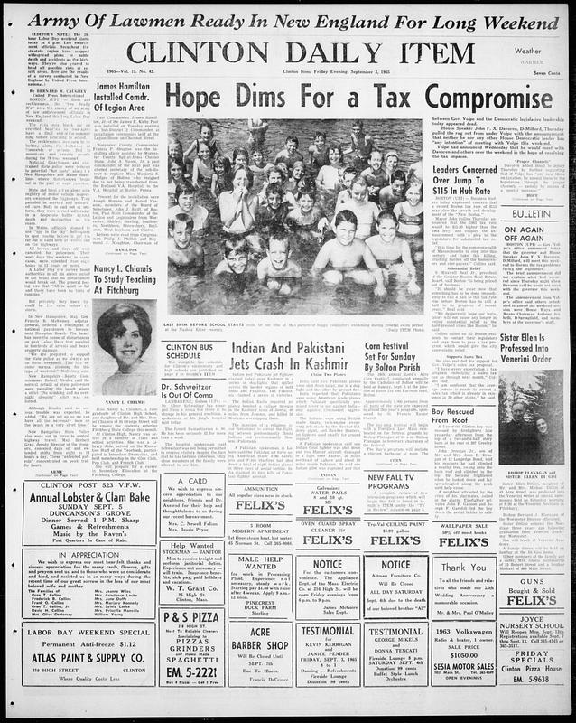 Clinton Daily Item. September 03, 1965 - Digital Commonwealth