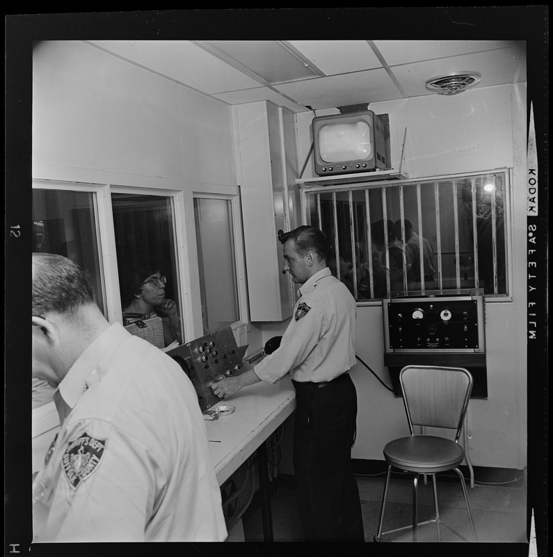Security control room at Charles Street Jail - Digital Commonwealth
