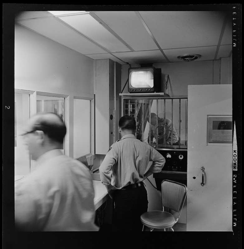 Security control room at Charles Street Jail - Digital Commonwealth