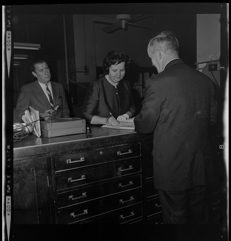 Louise Day Hicks applying to run for re-election to the Boston School ...