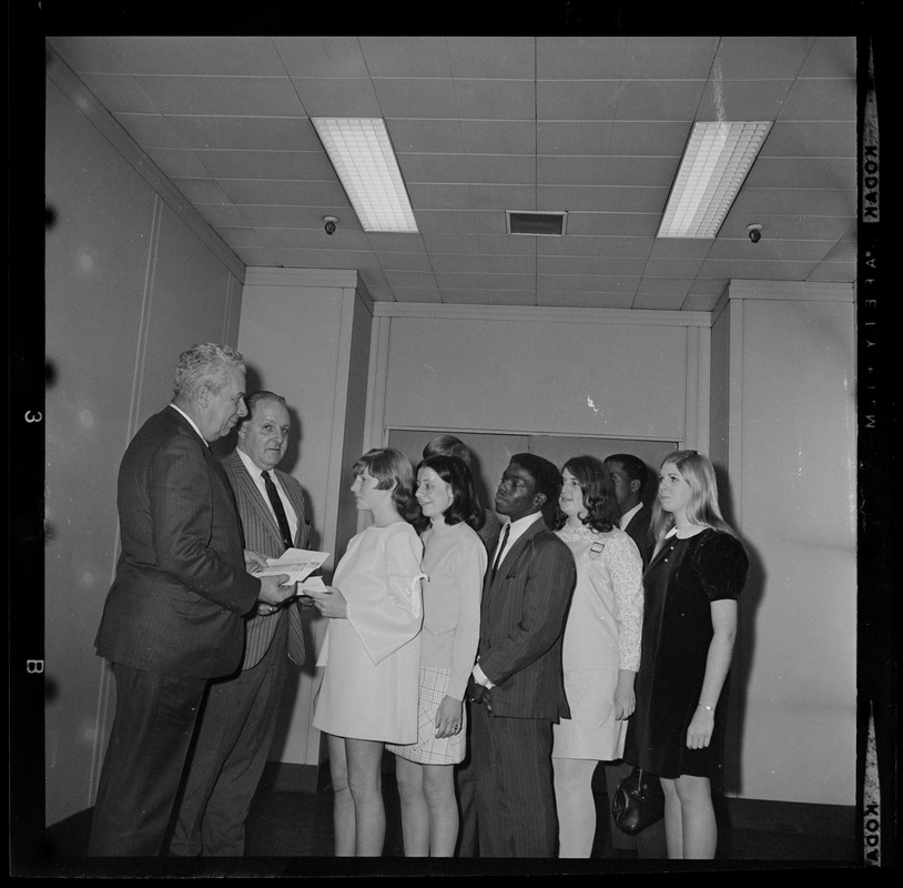 Boston police and school department officials salute seven young ...