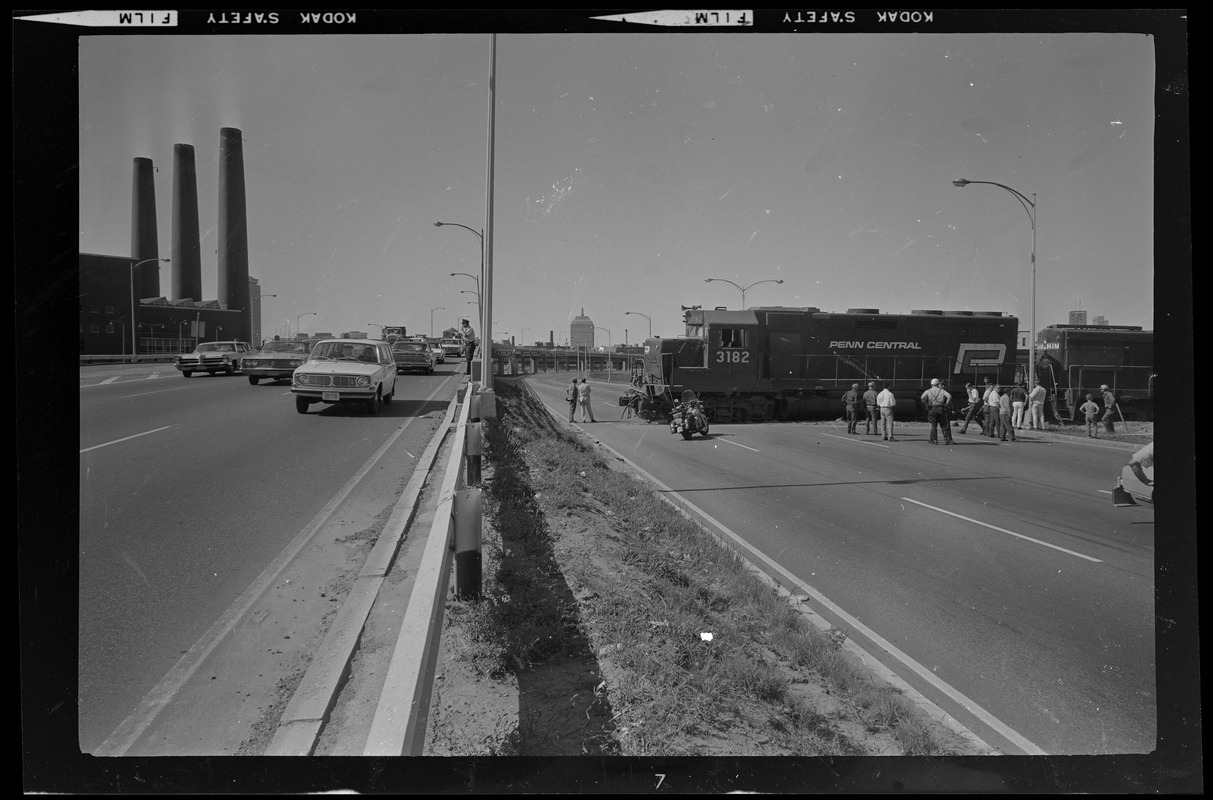 Runaway Penn Central train on Southeast Expressway in Boston - Digital ...