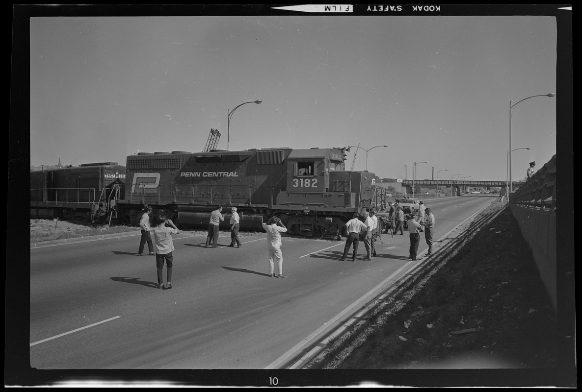 Runaway Penn Central train on Southeast Expressway in Boston - Digital ...
