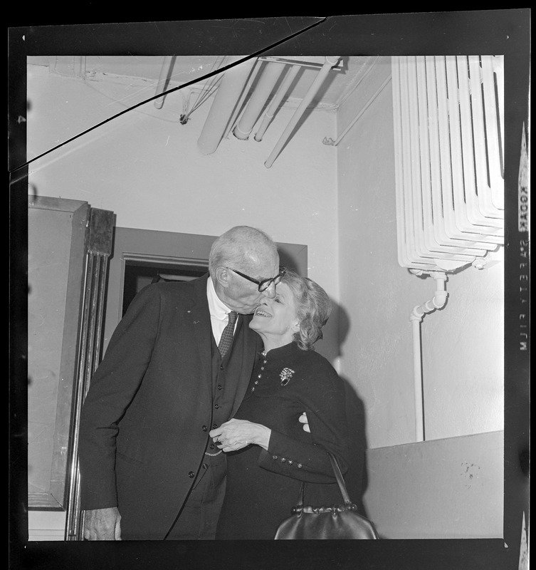 Dr. Benjamin Spock and Jane Spock at "Boston Five" press conference at ...