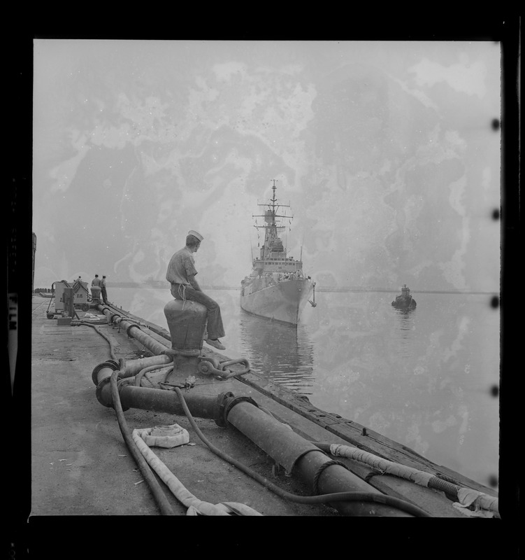 Seaman Peter Roskowski of the USS of the USS Biddle awaits the Italian ...