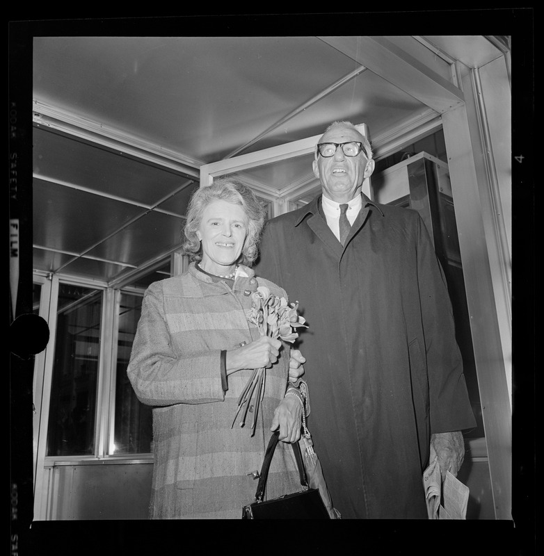 Famed baby doctor, Benjamin Spock, accompanied by his wife, at Federal ...