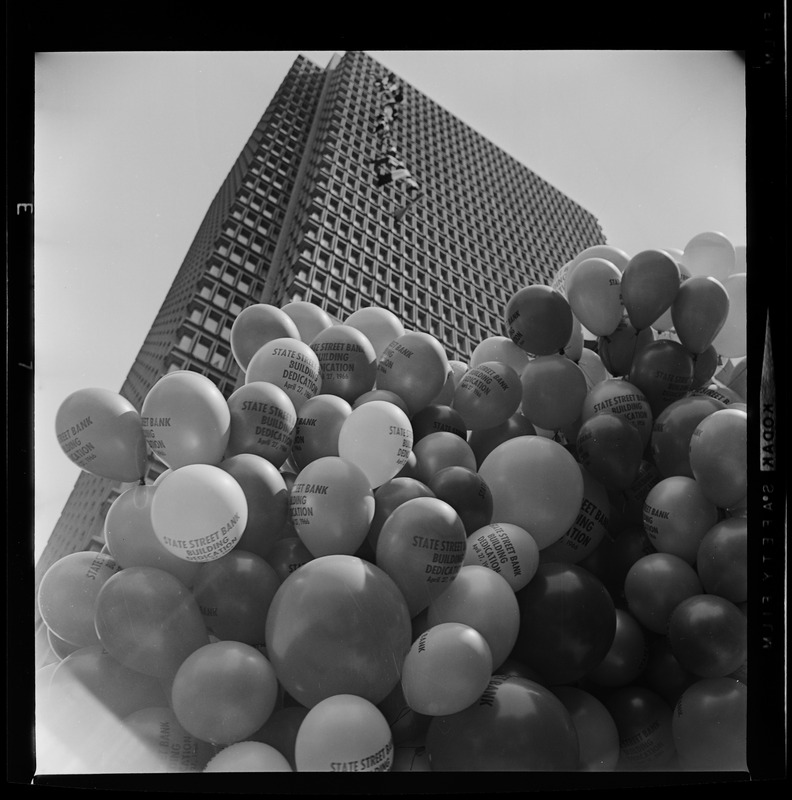 Balloons at dedication of State Street Bank Building - Digital Commonwealth
