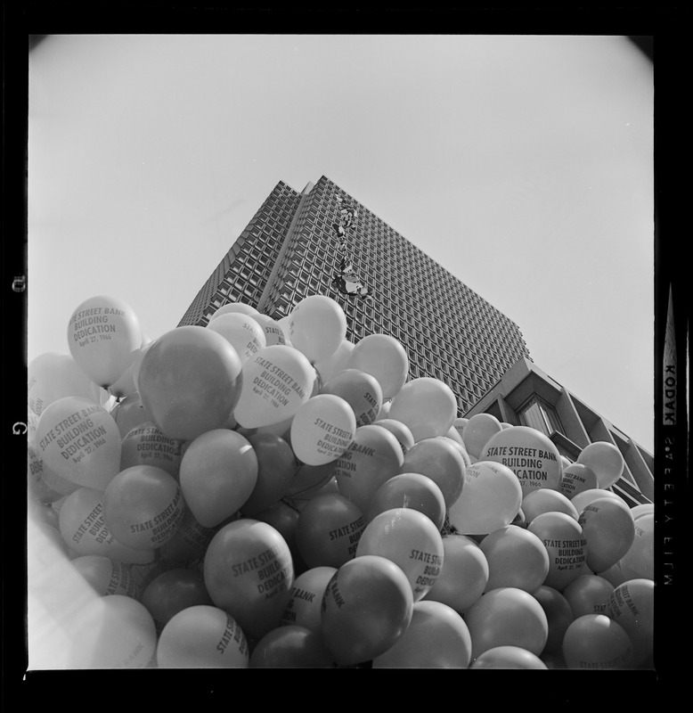 Balloons at dedication of State Street Bank Building - Digital Commonwealth