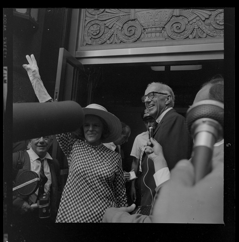 Dr. Benjamin Spock and Jane Spock at Federal Building for sentencing of ...