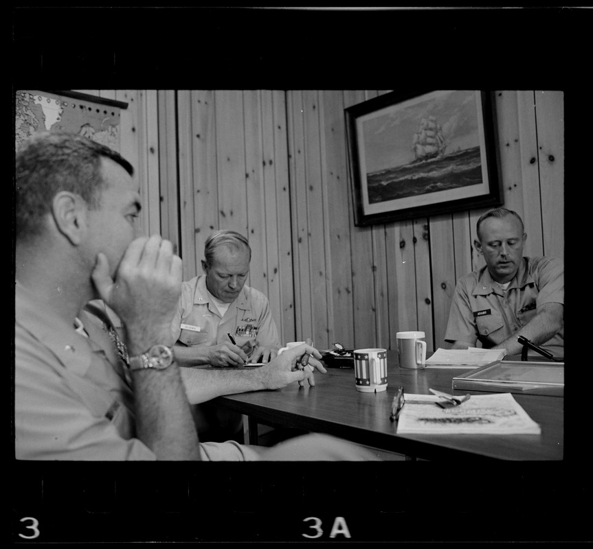 Lt. Col. Edward J. Rochford, Cmdr. Raymond A. Helgemoe, and Maj. Joe C ...