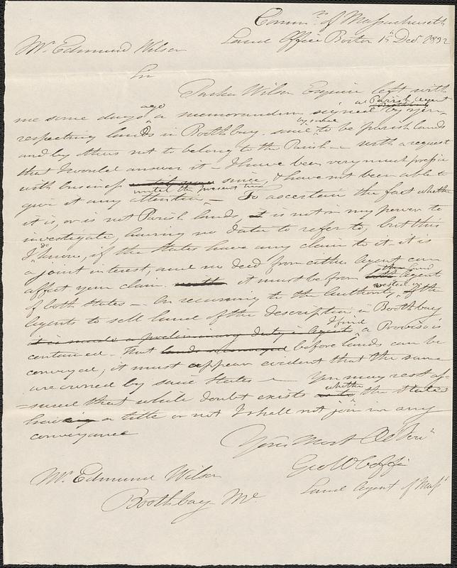 George Coffin to Edmund Wilson, 15 December 1832 - Digital Commonwealth