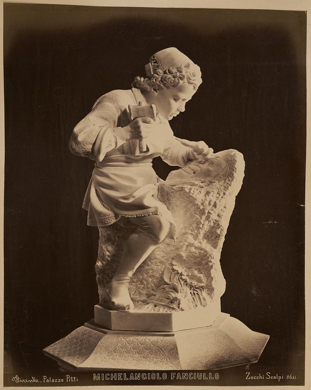 Michelangiolo fanciullo, Firenze, Palazzo Pitti, Zocchi scolpi ...