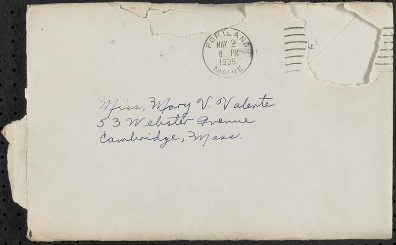 Personal letters between William E. Searles and Mary Valente Searles ...