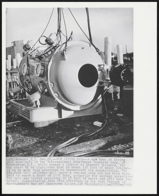 New Diving Bell-- A new type of diving bell developed by the ...