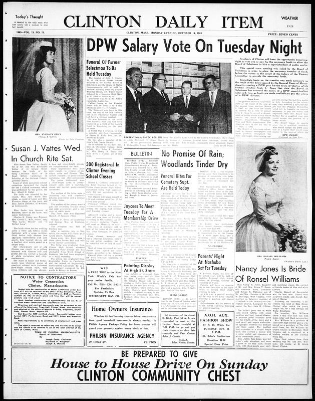 Clinton Daily Item. October 14, 1963 - Digital Commonwealth