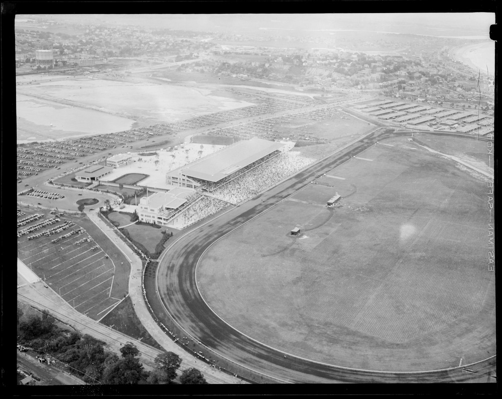 Horse racing: airplane view of Suffolk Downs - Digital Commonwealth