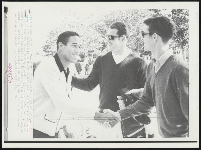 Heisman Trophy Winner Congratulated--O.J. Simpson (left) University of ...