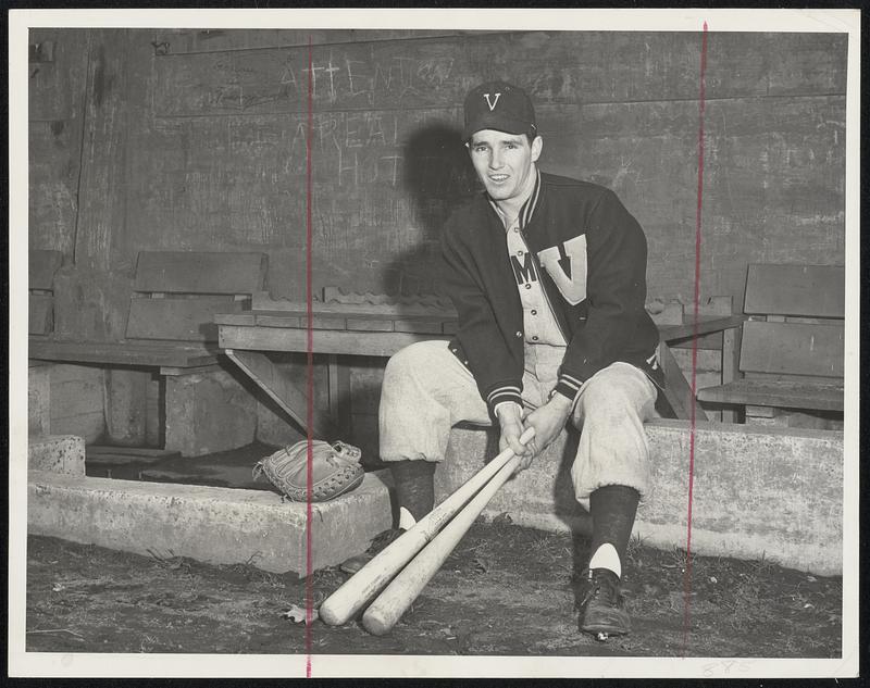 Clouting Catamount is Catcher Ed Ryan of the University of Vermont. The ...