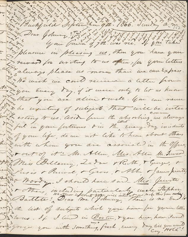 Letter from Zadoc Long to John D. Long, September 9, 1866 - Digital ...