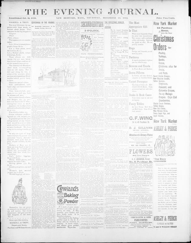 The Evening Journal. December 22, 1892 - Digital Commonwealth