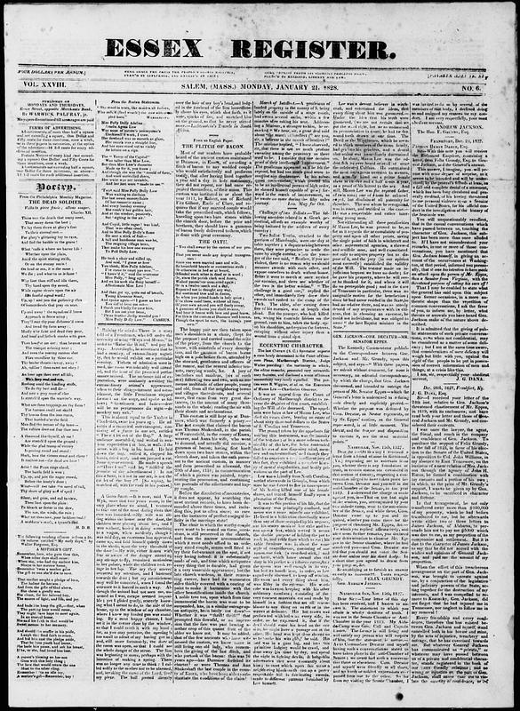 Essex Register. January 21, 1828 - Digital Commonwealth